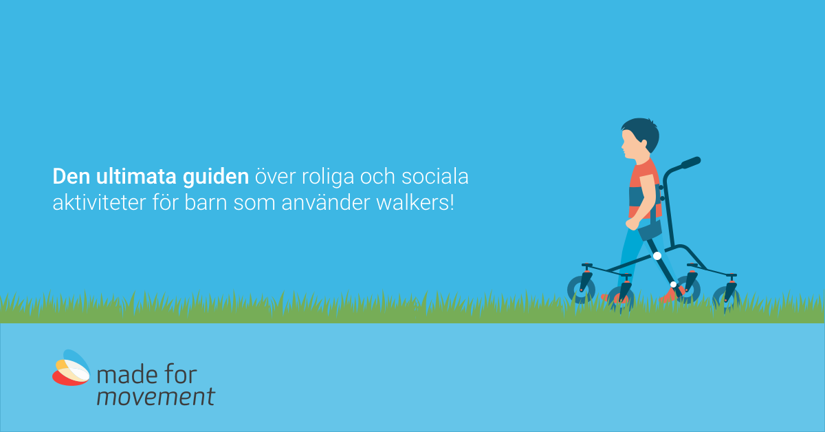 Roliga och sociala aktiviteter för barn som använder walkers